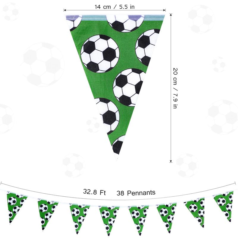 Tatuo 32.8 Ft Soccer Birthday Decorations Banner Soccer Pennant Flag ...