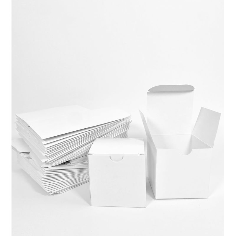 A Little Extra Co 100 pack White Boxes 3x3x3 Inches, Gift Boxes with ...