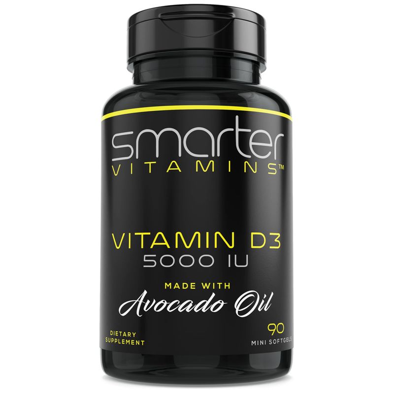 Smarter Vitamin D3 5000 IU in Avocado Oil 125mcg - 90 Mini Softgels ...