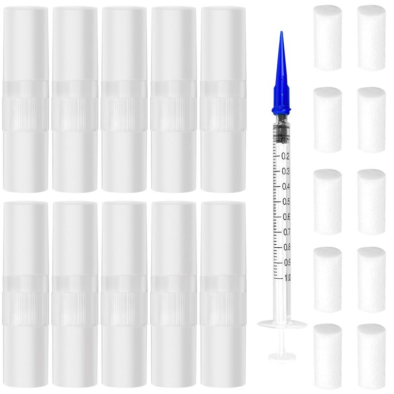 10 Pcs Essential Oil Inhaler Tubes with Cotton Wick, Nasal Inhaler ...