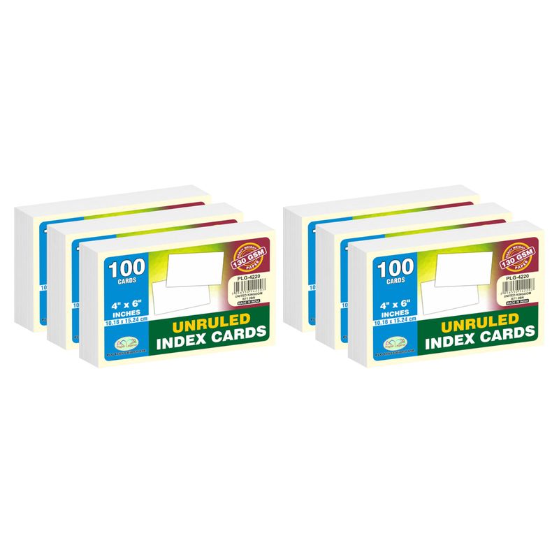 600 Pcs White Unruled Index Cards Revision Blank Cards Smooth 130gsm ...