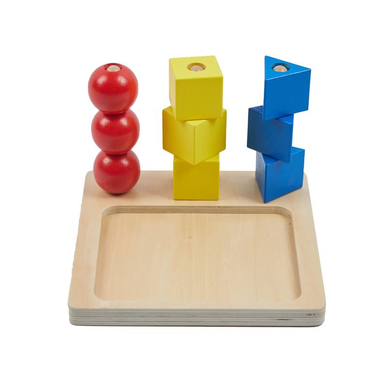 Adena Montessori Inspired Toys 3 Colored Solids on Dowels Toys Designed ...