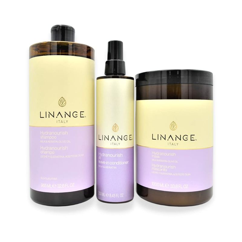 Linange Milk & Keratin Set Shampoo 33.8 Oz, Milk & Keratin Mask 33.8 Oz ...