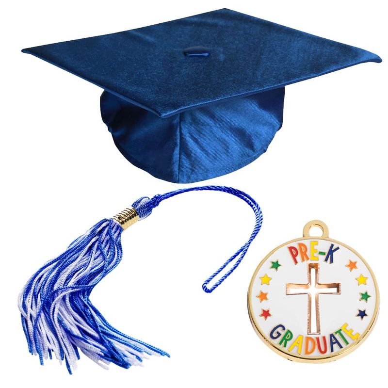 Happy Graduates Blue Shiny Graduation Cap and Tassel with Pre-K ...