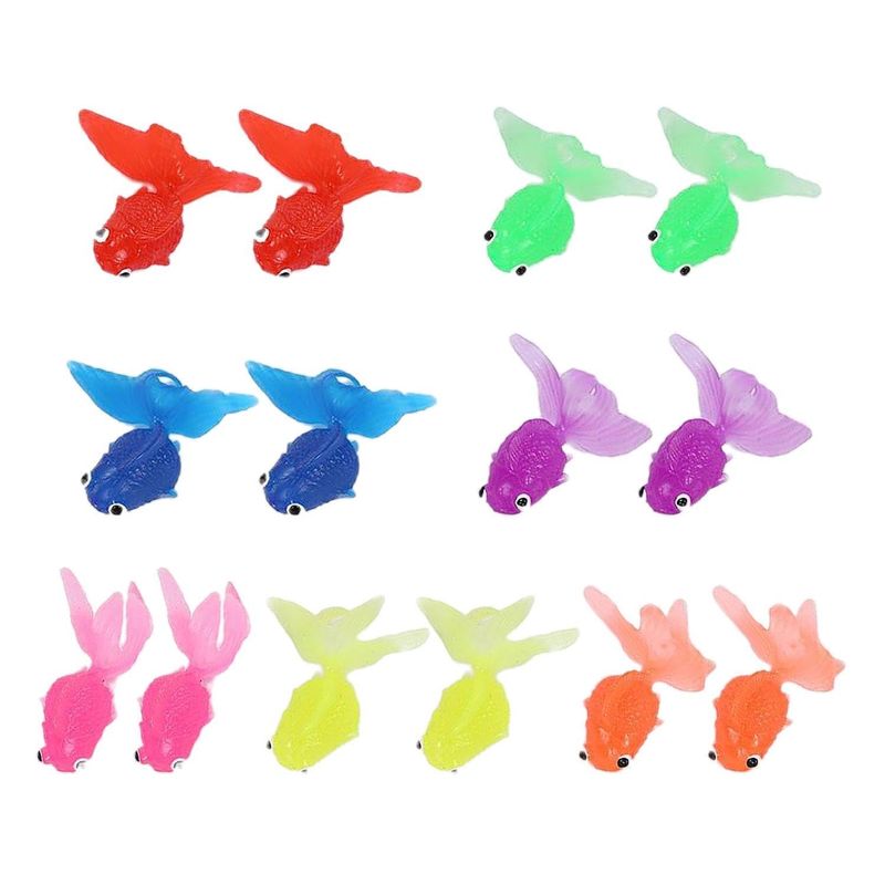 14 Pieces Of Soft Plastic Goldfish, Colorful Goldfish Toys, Floating ...