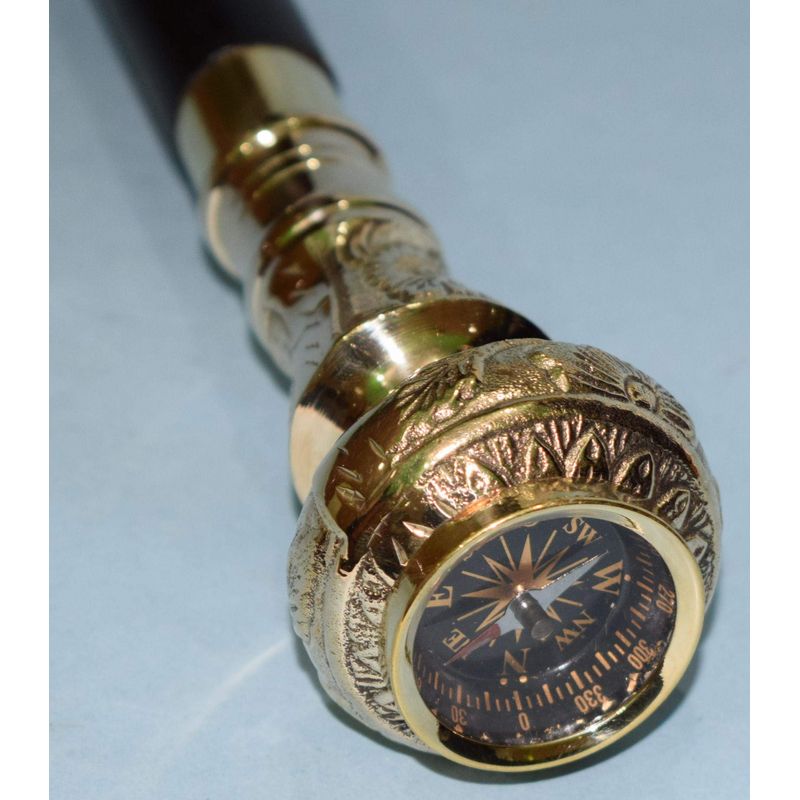 FYNJREX Travelers Compass Gentleman's Walking Stick, 36 Inch, Brass ...