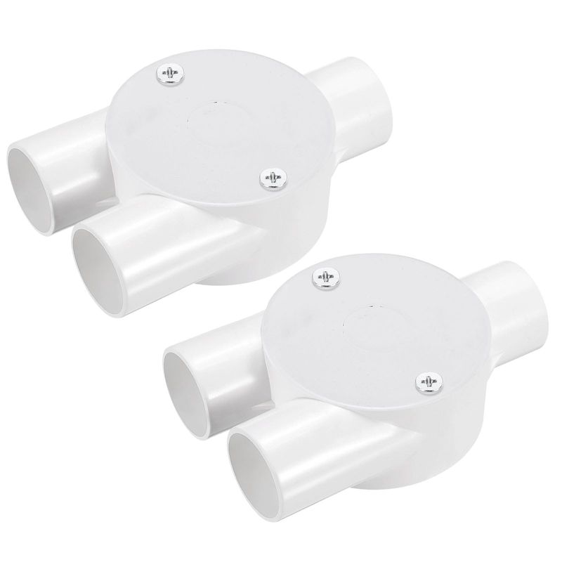 sourcing map 2Pcs PVC Conduit Box Junction Box Y-shaped 3 Way 25mm with ...