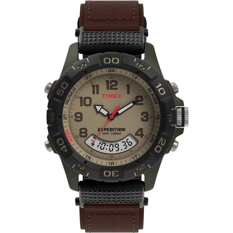 Timex Men's T45181 Expedition Resin Combo Brown/Green Nylon Strap Watch ...