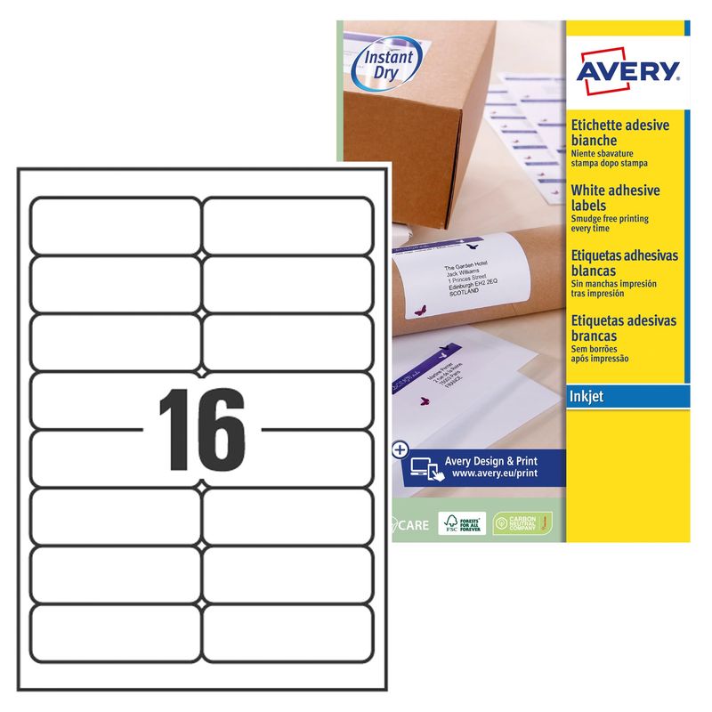 Avery Smudge Free, Printable, Multi Purpose Labels, Quickdry, 99.1 x 33 ...