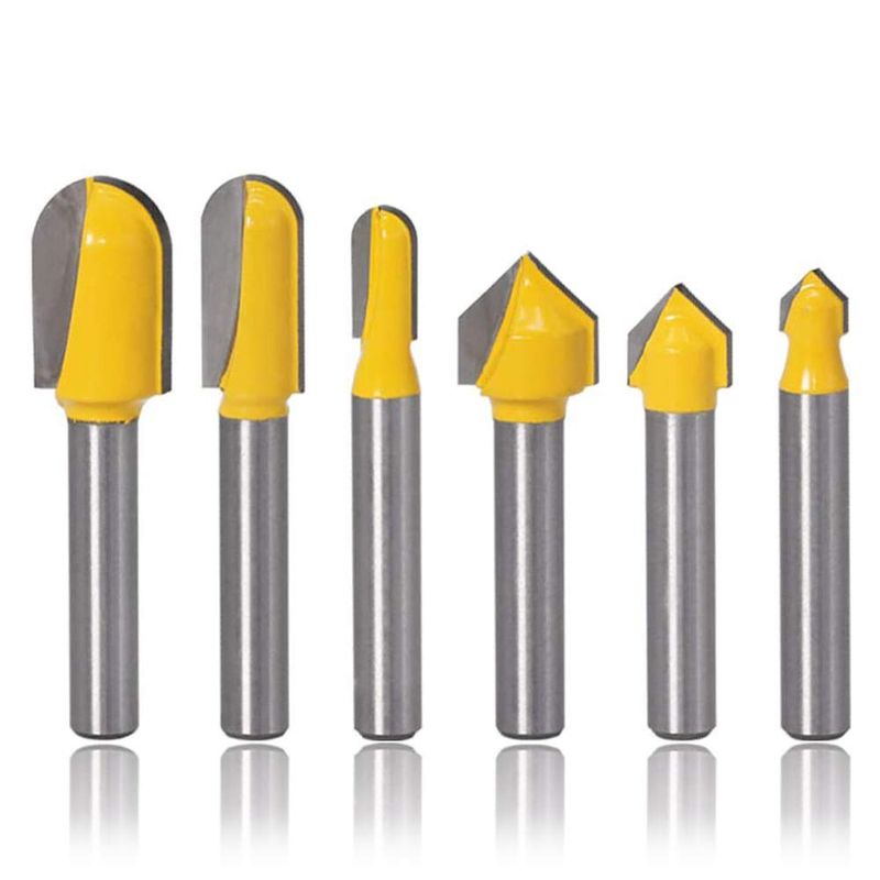Mesee 6 Pieces Grooving Router Bit Set, 90 Degree V-Groove and Core Box ...