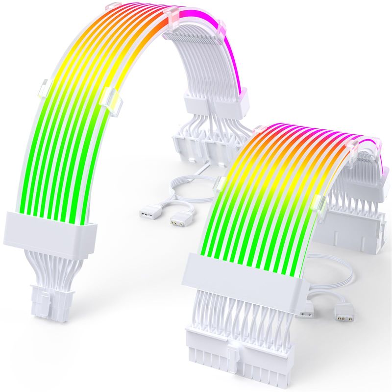 Sirlyr RGB 12VHPWR Cable Set,ARGB PSU Cable Extension of Soft LED Strip ...