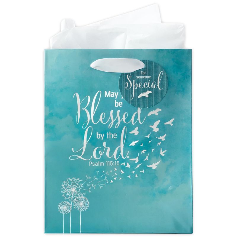 Christian Art Gifts Gift Bag/Tissue Paper Set May You Be Blessed Psalm ...