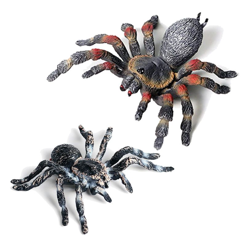 SCAHOW Realistic Fake Spiders, 2pcs Plastic Spider Toys Figures with ...