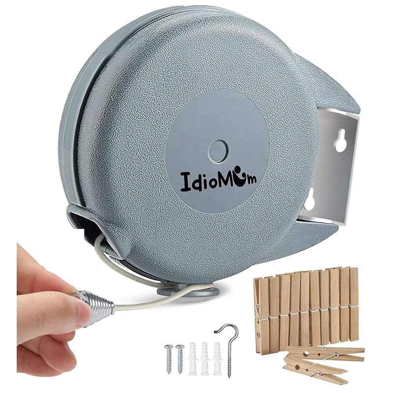 Idiomum Retractable Clothesline Indoor Outdoor Heavy Duty 40 Feet - PVC ...