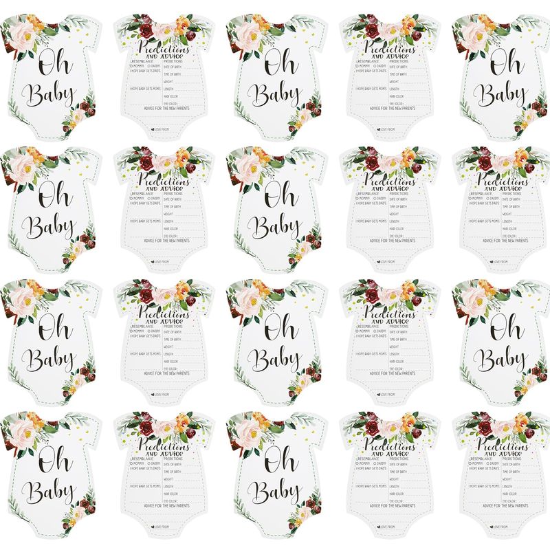 Bojueshaw 20pcs Baby Gender Reveal Card,Baby Prediction Cards,Baby ...