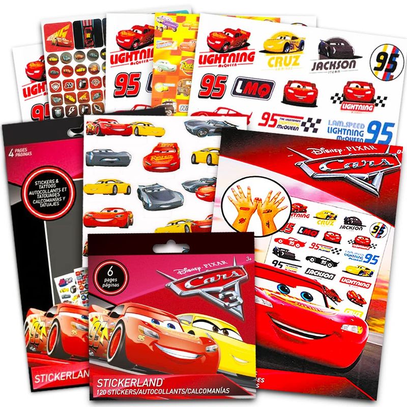 Disney/Pixar Cars Stickers & Tattoos Party Favor Pack (Bundle with Over ...