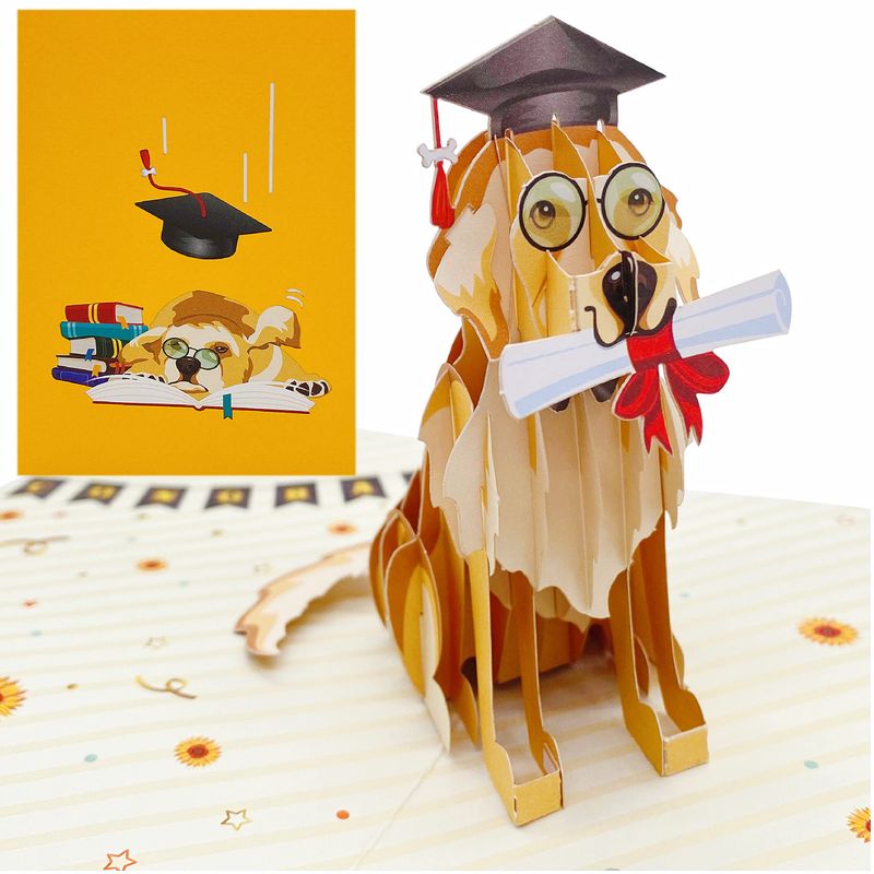 Liif 2024 Graduation Dog 3D Pop Up Graduation Card, Class of 2024, for ...