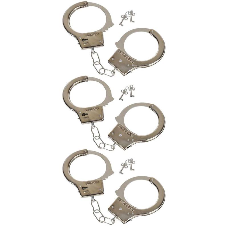The Dreidel Company Steel Metal Play Handcuffs Pretend Police Hero Cops ...