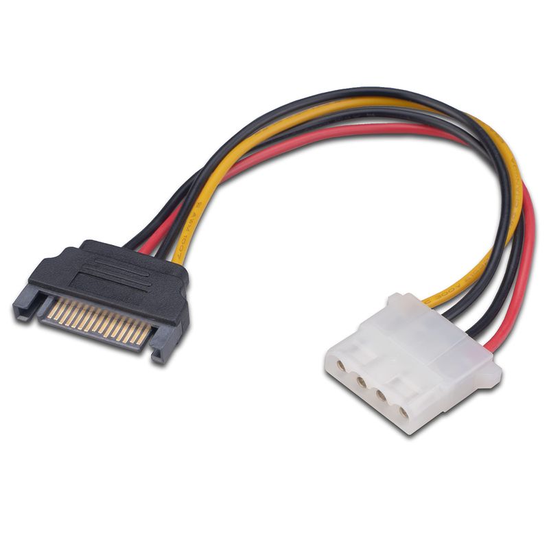 Akasa SATA to 4-pin Molex Adapter | Converts 15-pin SATA PSU power to 4 ...