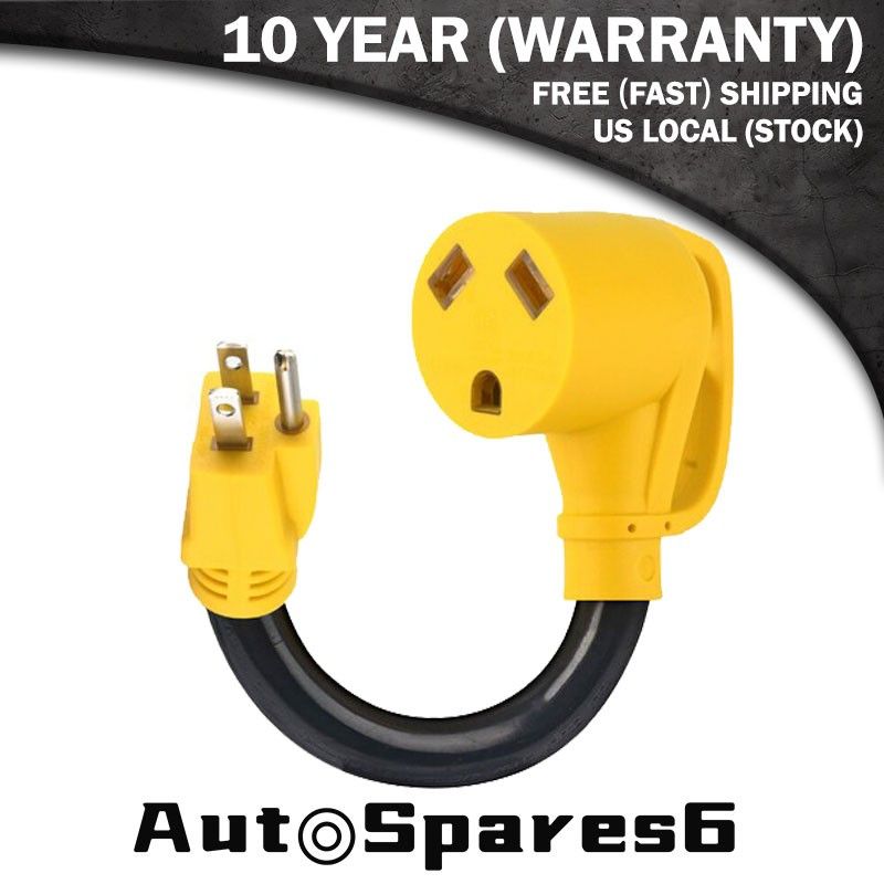 15A to 30A Power Adapter: 12-Inch Cable, 125V,ETL-Listed,Black with ...