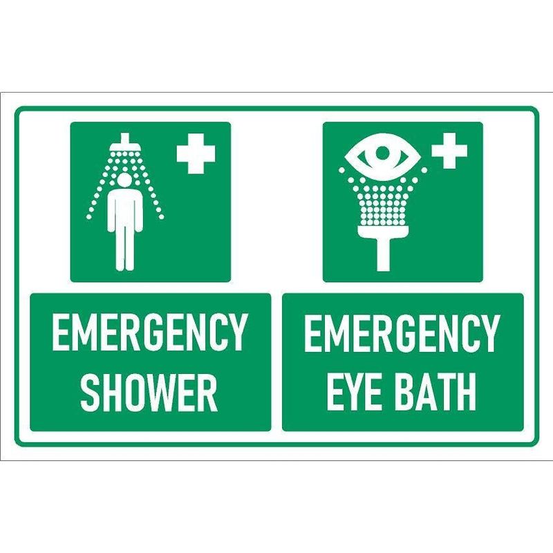 Emergency shower/Emergency eye bath, safety sign - 3mm Aluminium sign ...