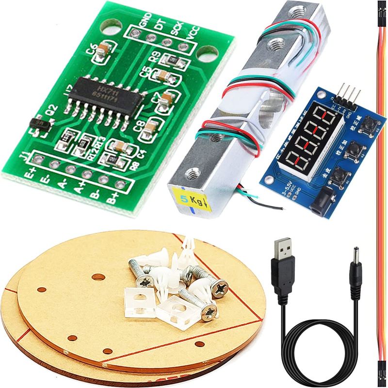 DAOKAI HX711 Weight Sensor ADC Module Kit + Digital Load Cell for ...
