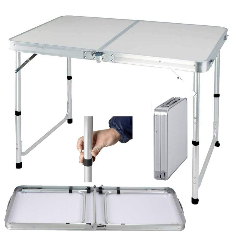 Lucn Portable Adjustable Folding Table Step Up Stool, Folding Camping ...