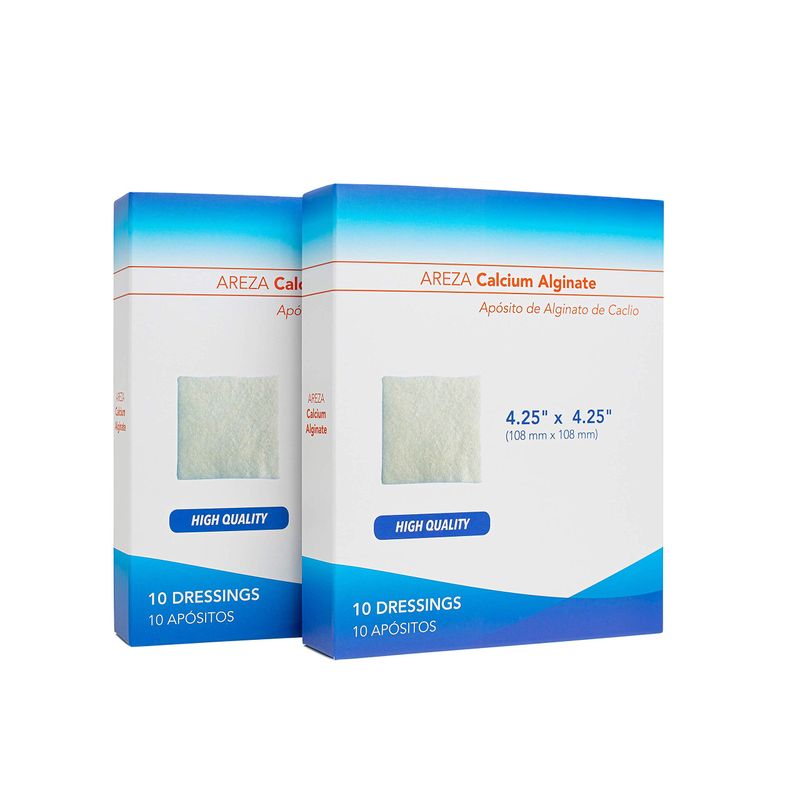 Areza Medical - Calcium Alginate - Wound Dressing Pads - Sterile - 4.25 ...