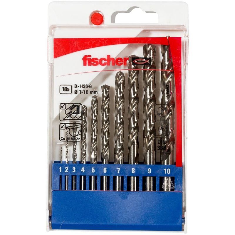fischer Metal Drill Bit Set, 1-10 mm Diameter, Drill Bits Set ...