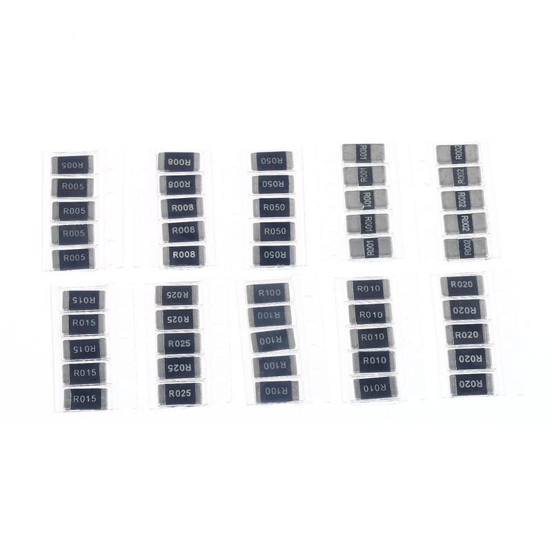 PATIKIL 2512 Surface Mount Device Resistor Kit 1 Set/50pcs 0.1R-1R Ω 10 ...
