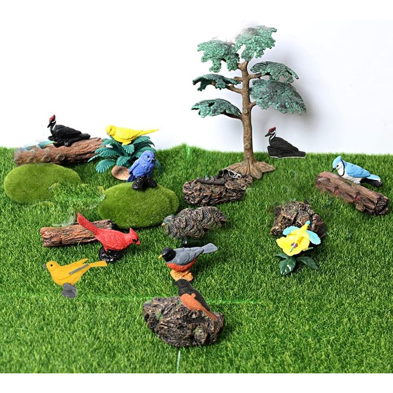 Morofme Mini Bird Figurines 7pcs, Birds Cake Cupcake Topper, Miniature ...