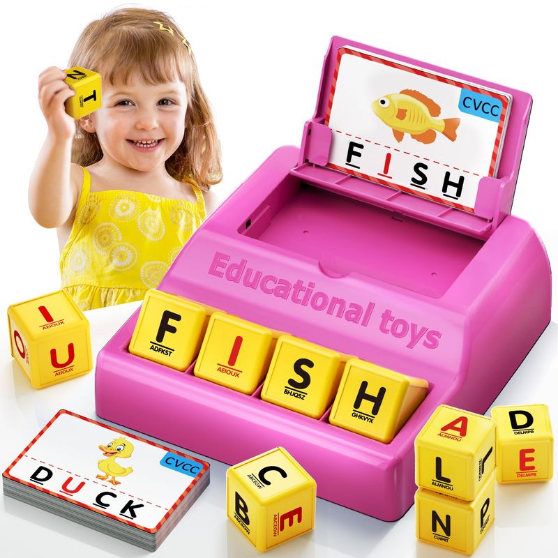 Phonics Educational Toys for 3 4 5 6 7 8 Year Old Girls Gifts, Preschool ABC Learning Word ...