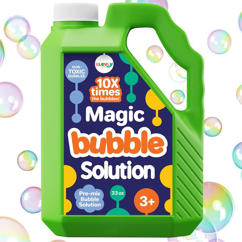 Iridescent Bubble Solution Refill 33 OZ | Non-Toxic Pre-Mix Bubble Refill Solution No Mixing or ...
