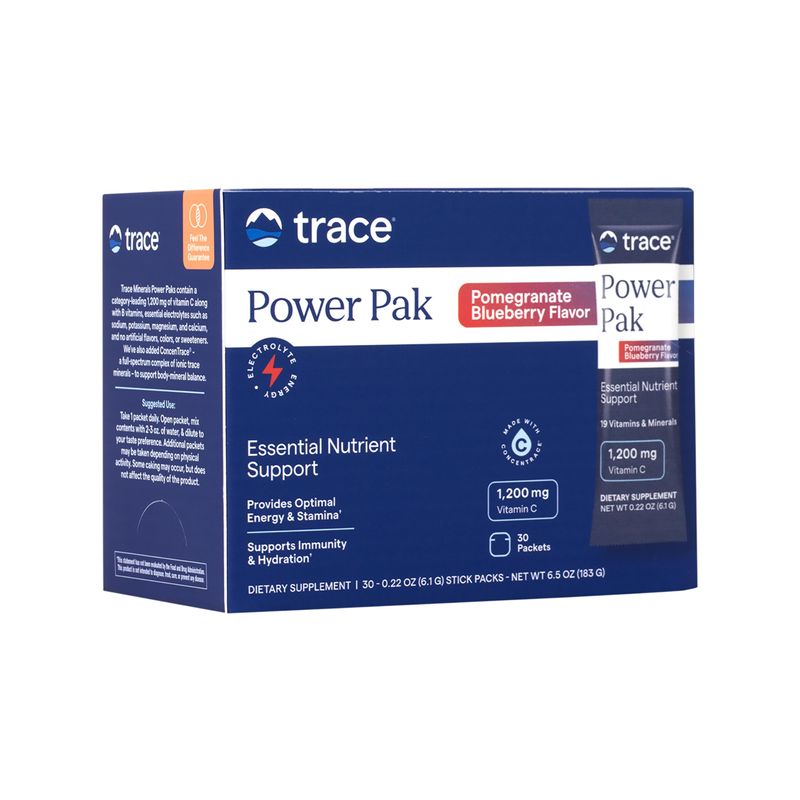 Trace Minerals | Power Pak Electrolyte Powder Packets | 1200 mg Vitamin ...