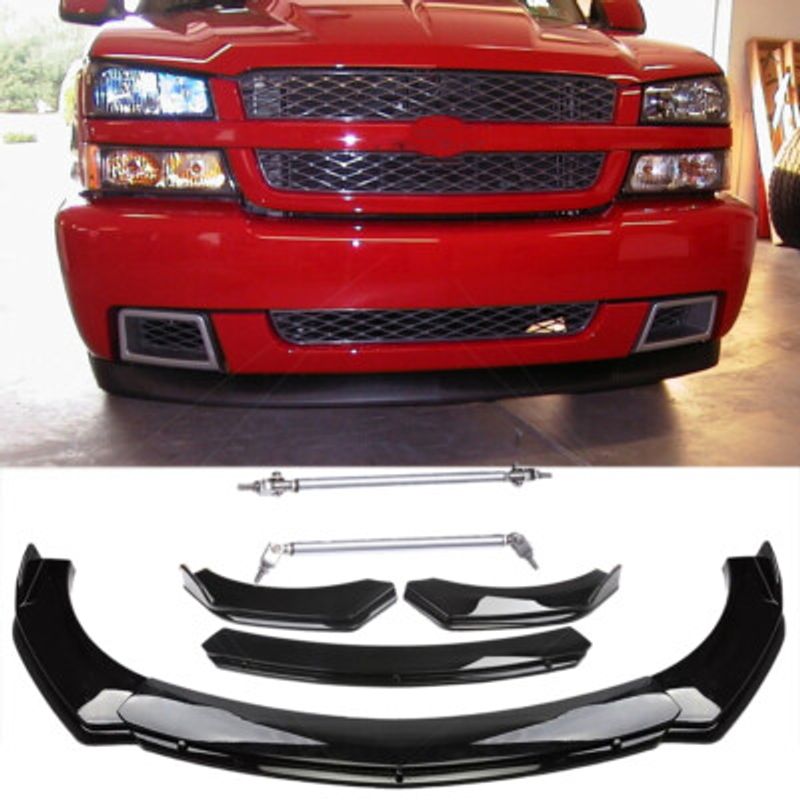 Front Bumper Lip Splitter Spoiler Body Kit Glossy Black For Chevy ...