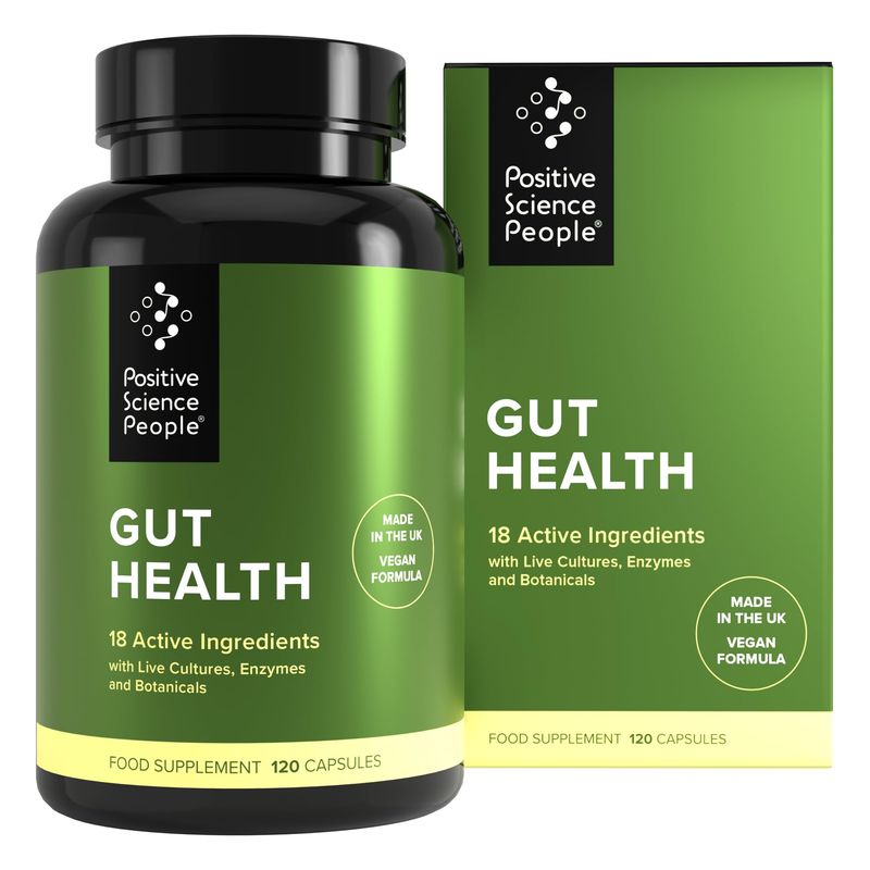 Gut Health Capsules, Superior 4-in-1 Blend of Probiotics, Prebiotics ...