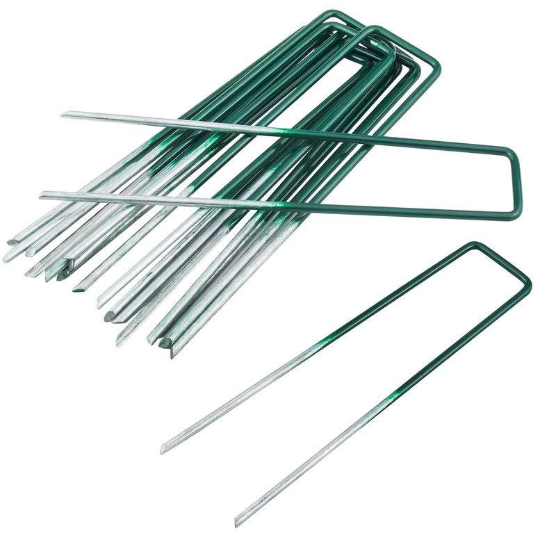Milaloko 30 Pack 15cm U-Shaped Garden Securing Peg Galvanised Steel ...