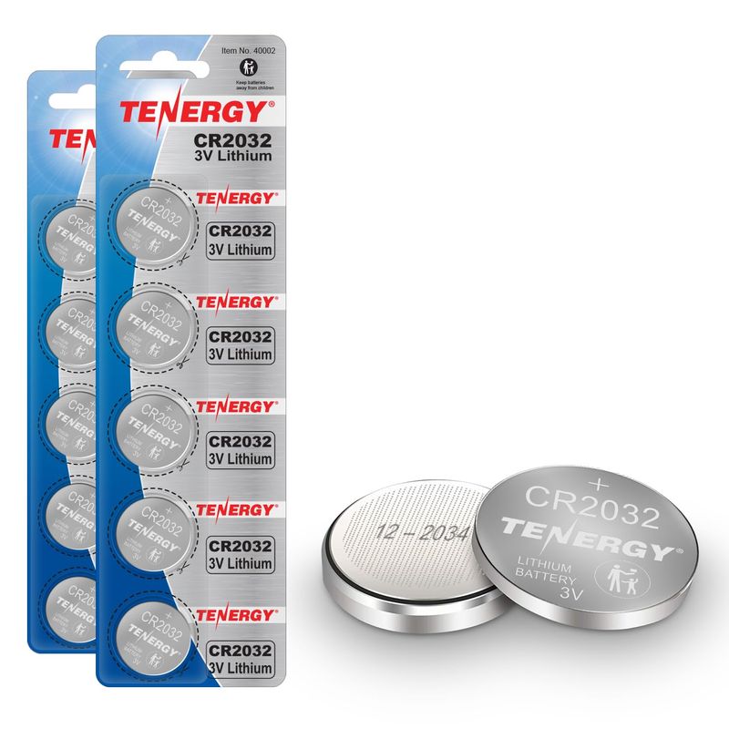 Tenergy 3V CR2032 Batteries, Lithium Button Coin Cell 2032 Battery, Compatible with AirTag, Key ...