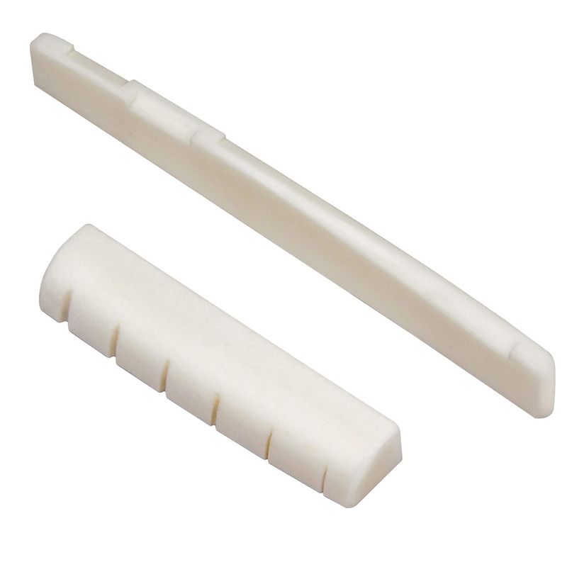 Blisstime 6 String Acoustic Guitar Bone Bridge Saddle and Nut Made of ...