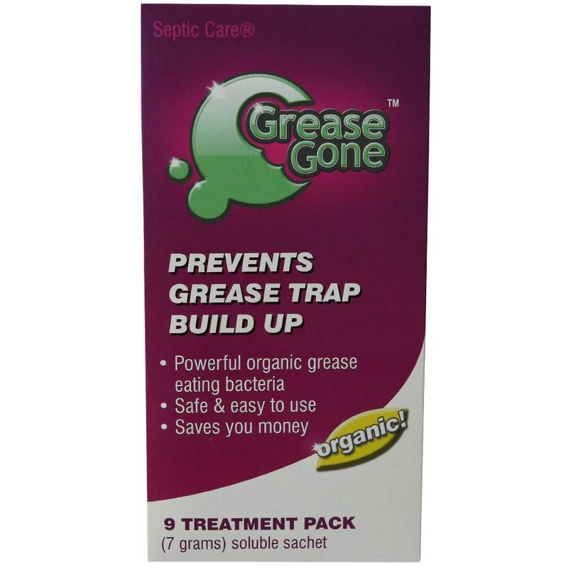 Grease Gone Grease Trap Cleaner Treatment 9 Pack, Turns Fat, Oil and ...