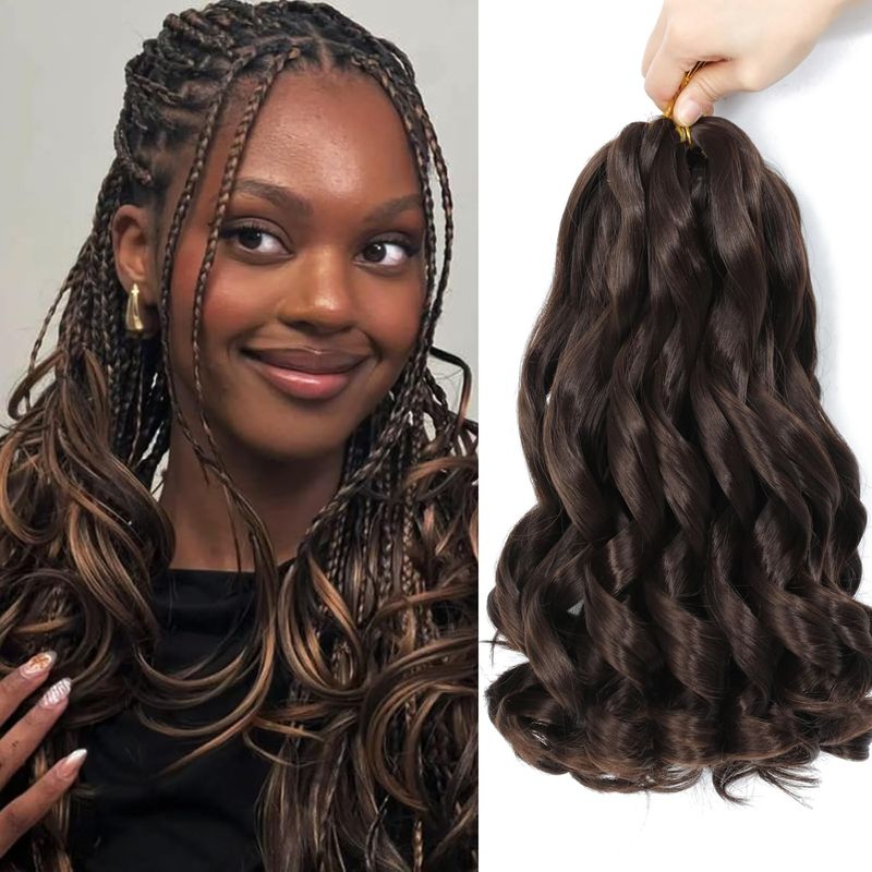 French Curl Braiding Hair 12 Inch 8 Packs Curly Braiding Hair Pre ...