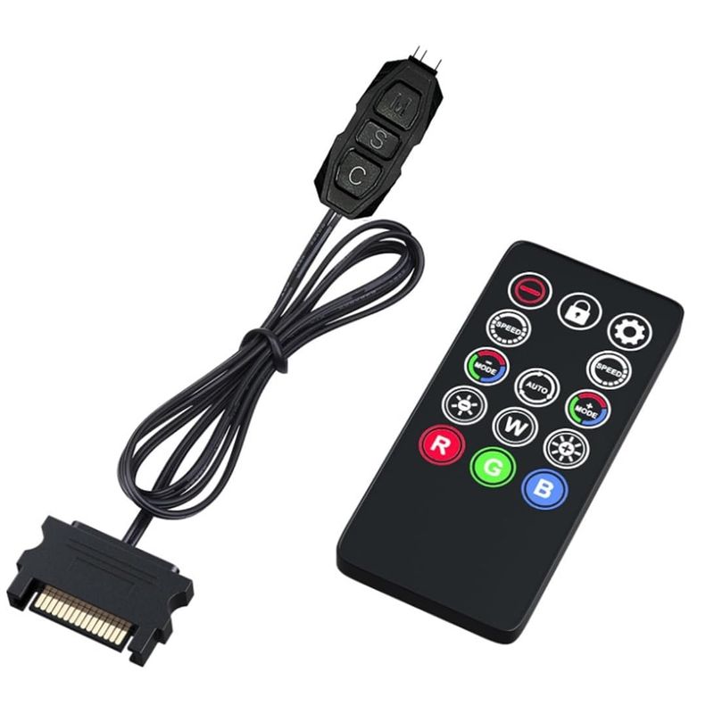TZMRIT Mini ARGB Controller Kit for PC Case Fans, LED Strip, 14 Key ...