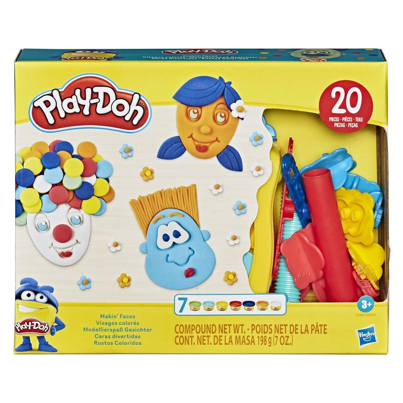 Play-Doh Makin' Faces Create It Kit for Kids 3 Years and Up with 7 Non ...