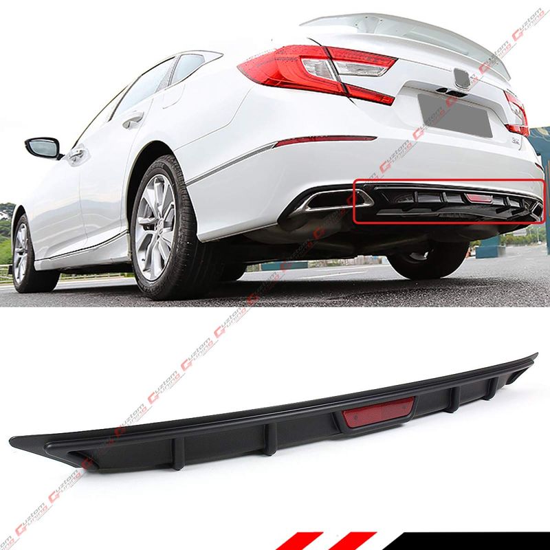JDM Rear Bumper Diffuser Lip Splitter Valance With Red Reflector ...