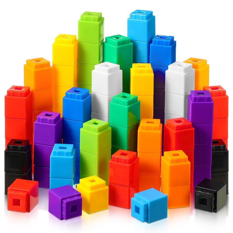 Jenaai 100 Pcs Linking Cubes Back To School Counting Cube Plastic Counting Block Snap Math Cube