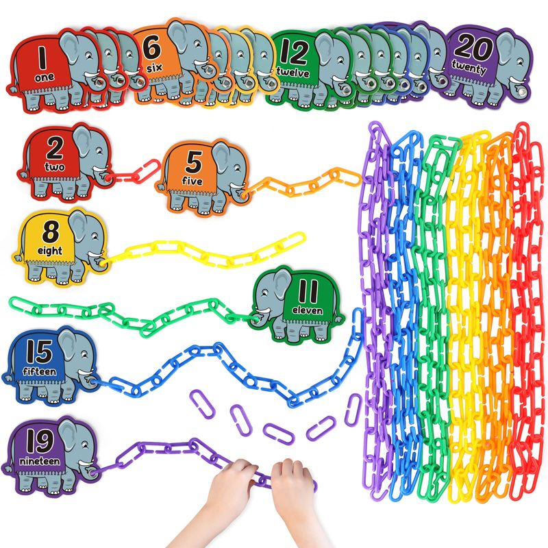 Aizweb 240pcs C-Clips Hooks Plastic Chain Links - Counting & Linking ...