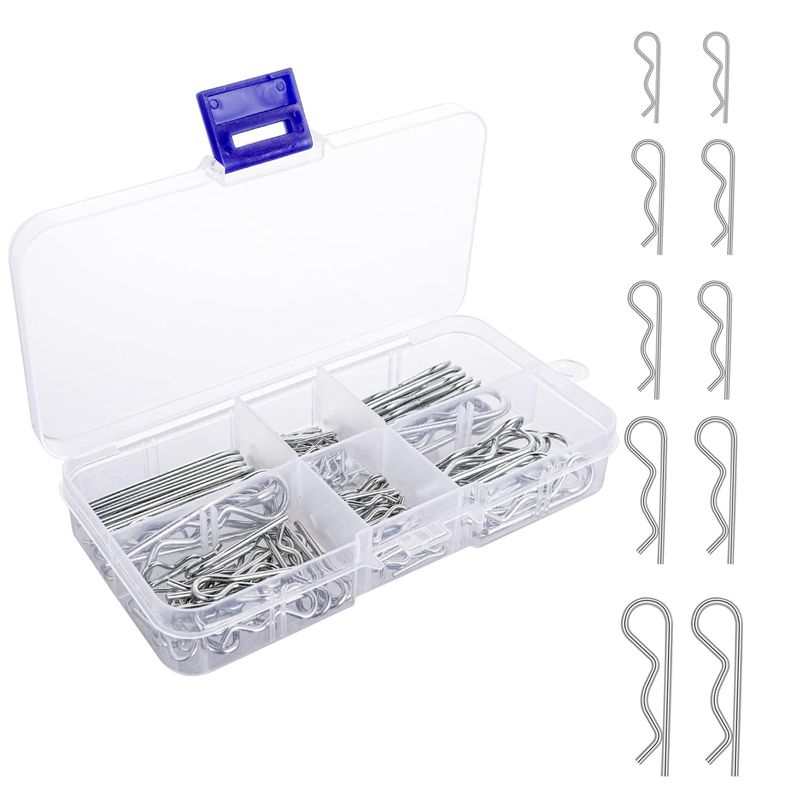 100 Pieces Cotter Pins - R Clips Split Pins - Cotter Pins Assortment ...
