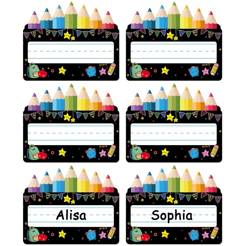 SICOHOME Name Tags for Classroom Desks - 36pcs Chalkboard Bright ...