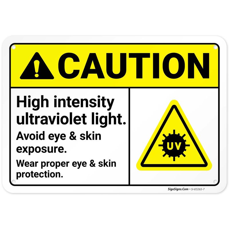 Caution High Intensity Ultraviolet Light Avoid Eye and Skin Exposure ...