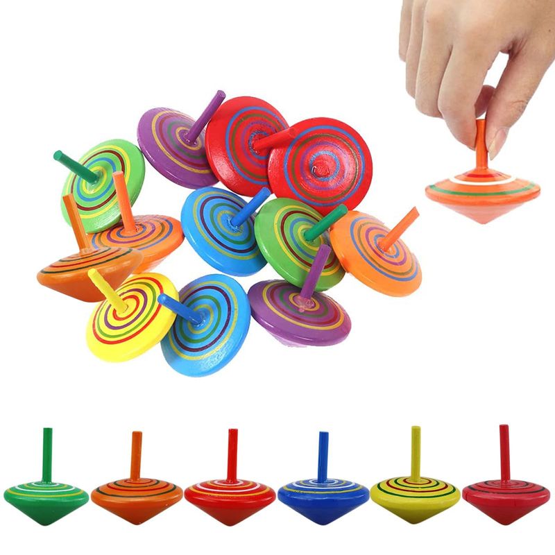 12 Pcs Spinning Top, Spinning Toys, Spinning Tops, 4 cm Handmade ...